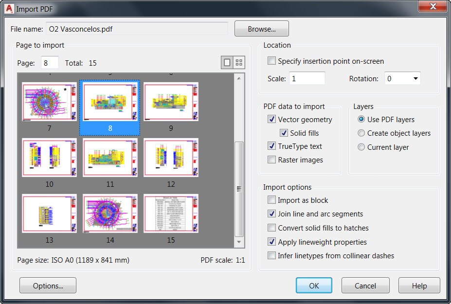Import PDF Files AutoCAD LT Features